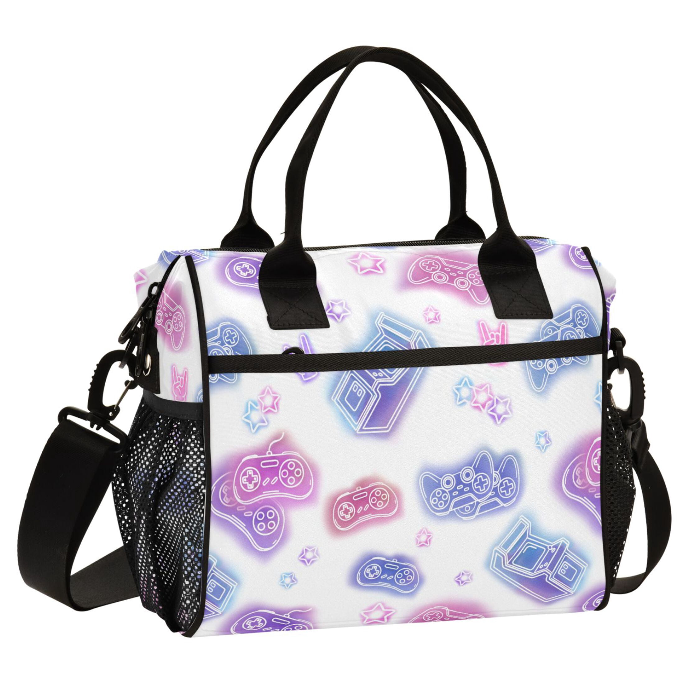 ALAZA Neon Game Controller Print Cooler Lunch Bag Insulated Reusable ...