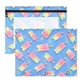 ALAZA Neon Gradient Ice Cream Pattern Pencil Pouch 3 Ring Binder with ...
