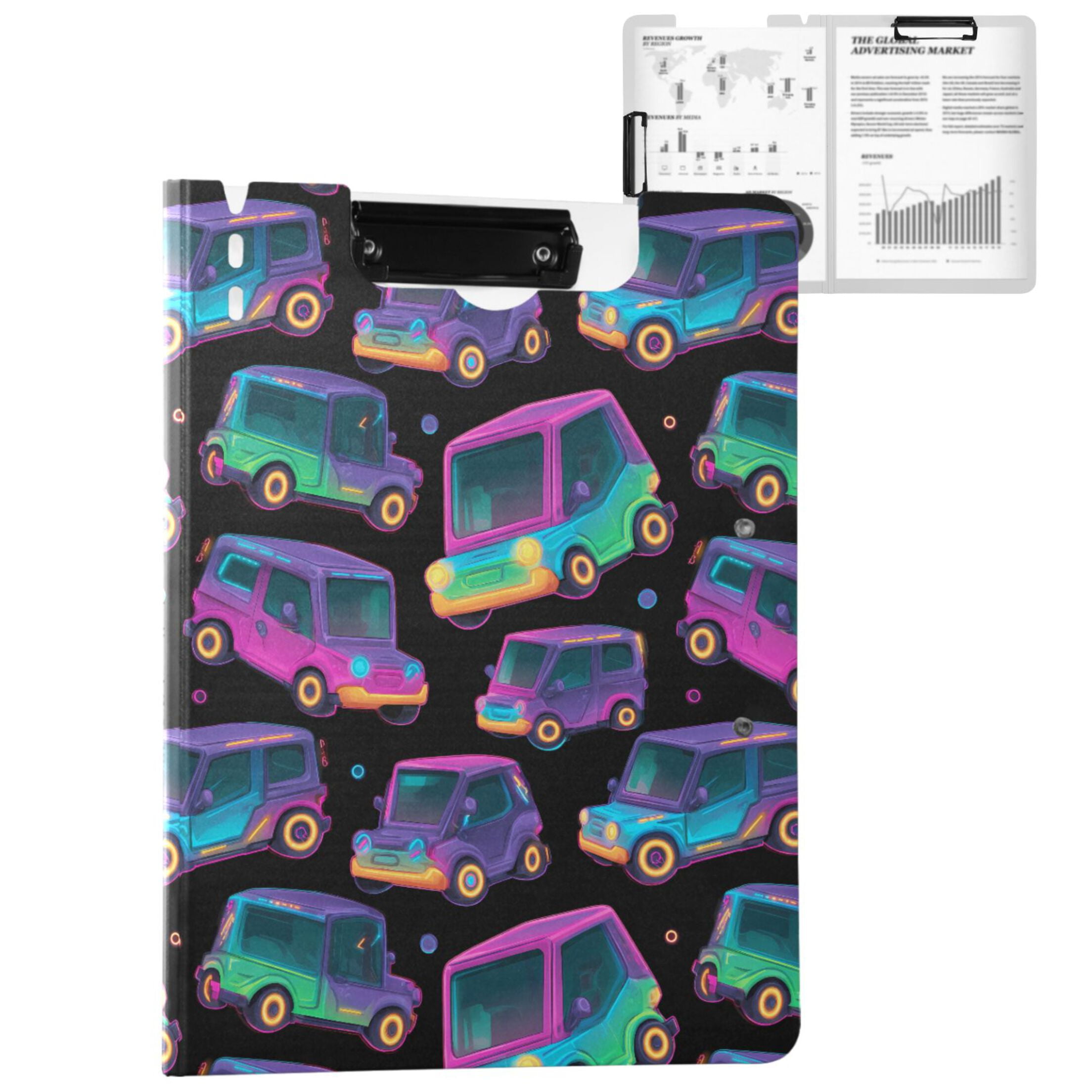 ALAZA Neon Off Road Vehicle A4 Foldable Clipboard 360 Degree Folder ...