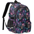 ALAZA Neon Skull Listening Print Student Backpack School Bookbag Large ...