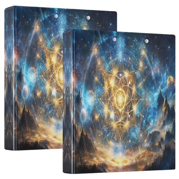 ALAZA Neon Starry Sky Night Hardcover 3 Ring Binder 1.5" D-Rings with ...