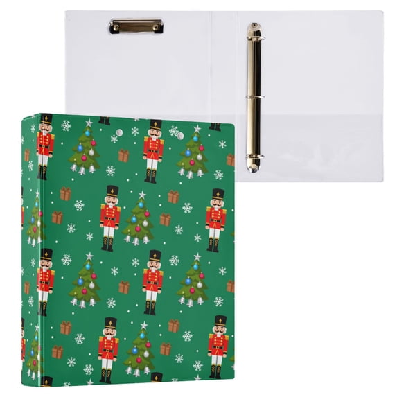 ALAZA Nutcracker Christmas Tree Hardcover 3 Ring Binder 1.5" D-Rings ...
