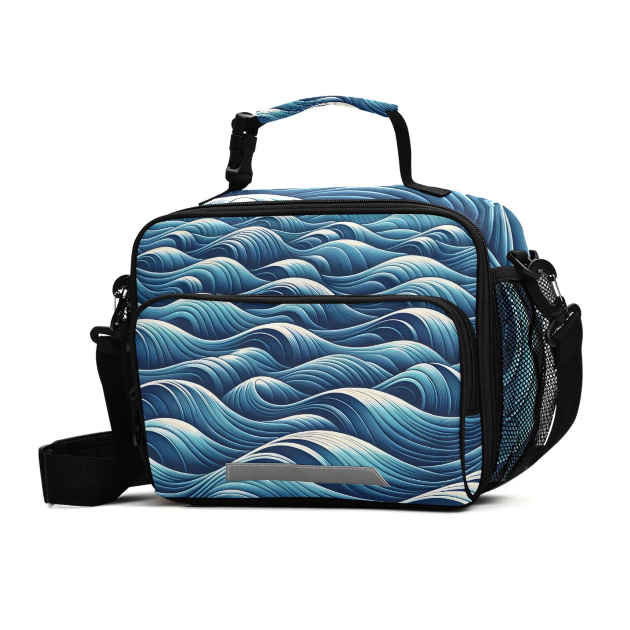 ALAZA Ocean Wave Lunch Box Insulated Cooler Bag Reusable Tote Bags ...