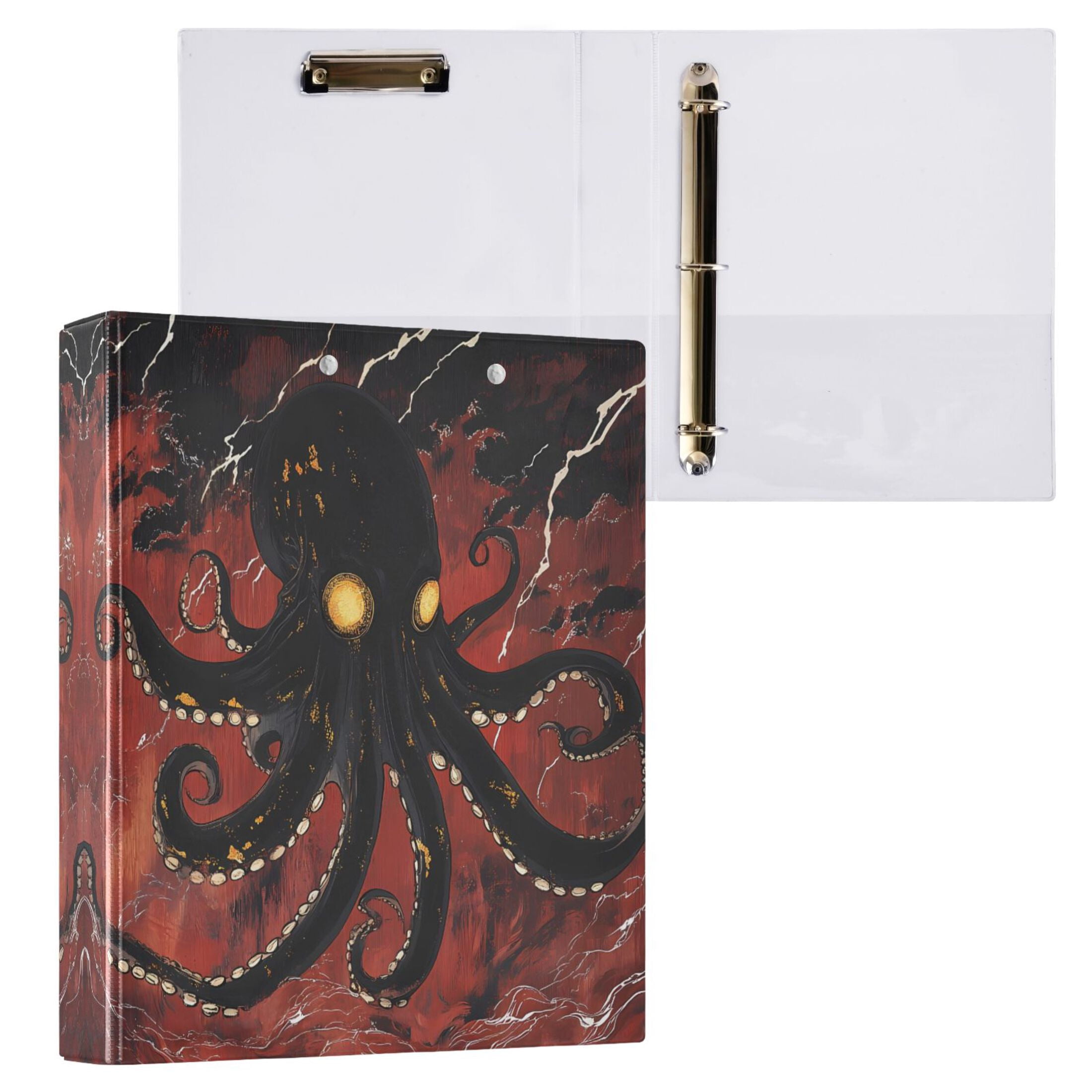 ALAZA Octopus Artistic Hardcover 3 Ring Binder 1.5" D-Rings with ...