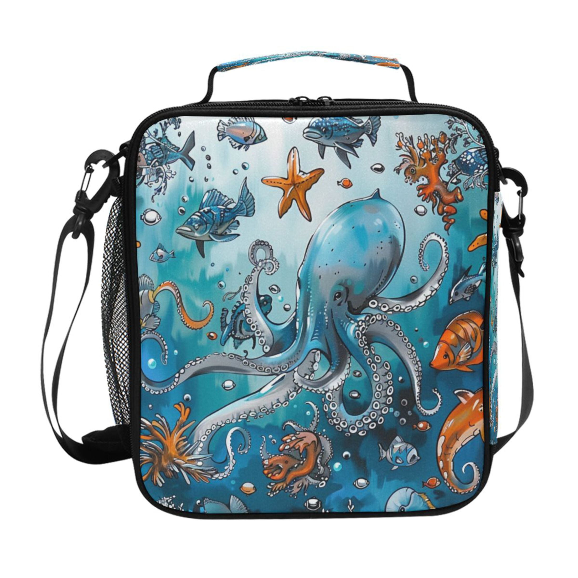 ALAZA Octopus Sea Star Fish Lunch Box Insulated Lunch Bag Reusable ...