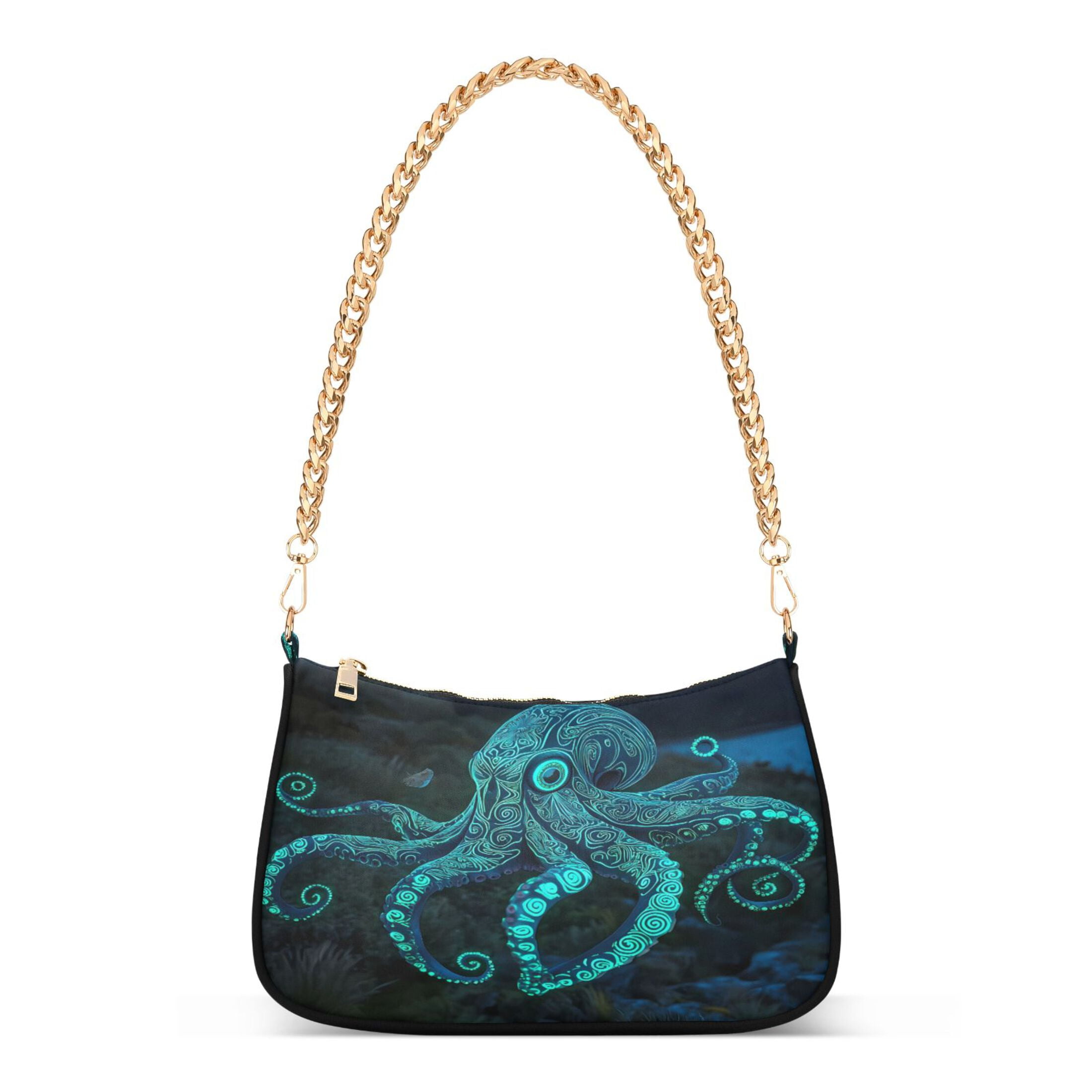 ALAZA Octopus Texture Women's Chain Shoulder Bag Hobo Handbag Tote ...