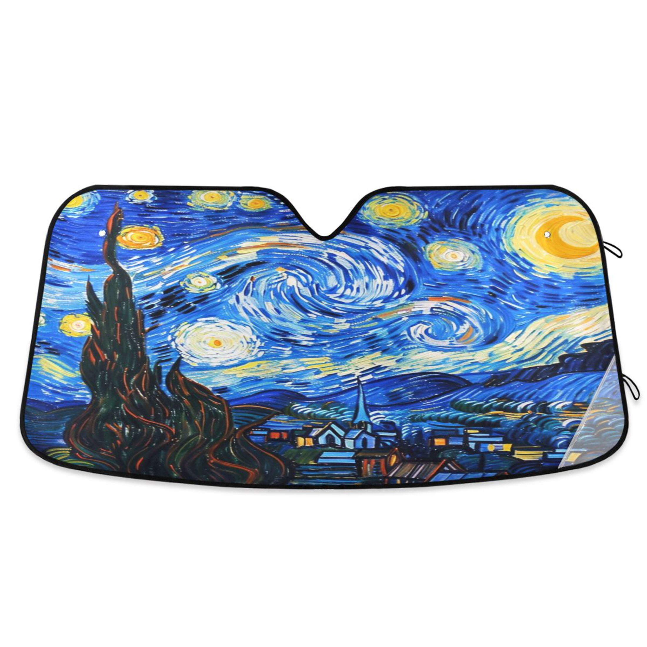 ALAZA Oil Paint Starry Night Pattern Windshield Sun Shade Car Foldable ...