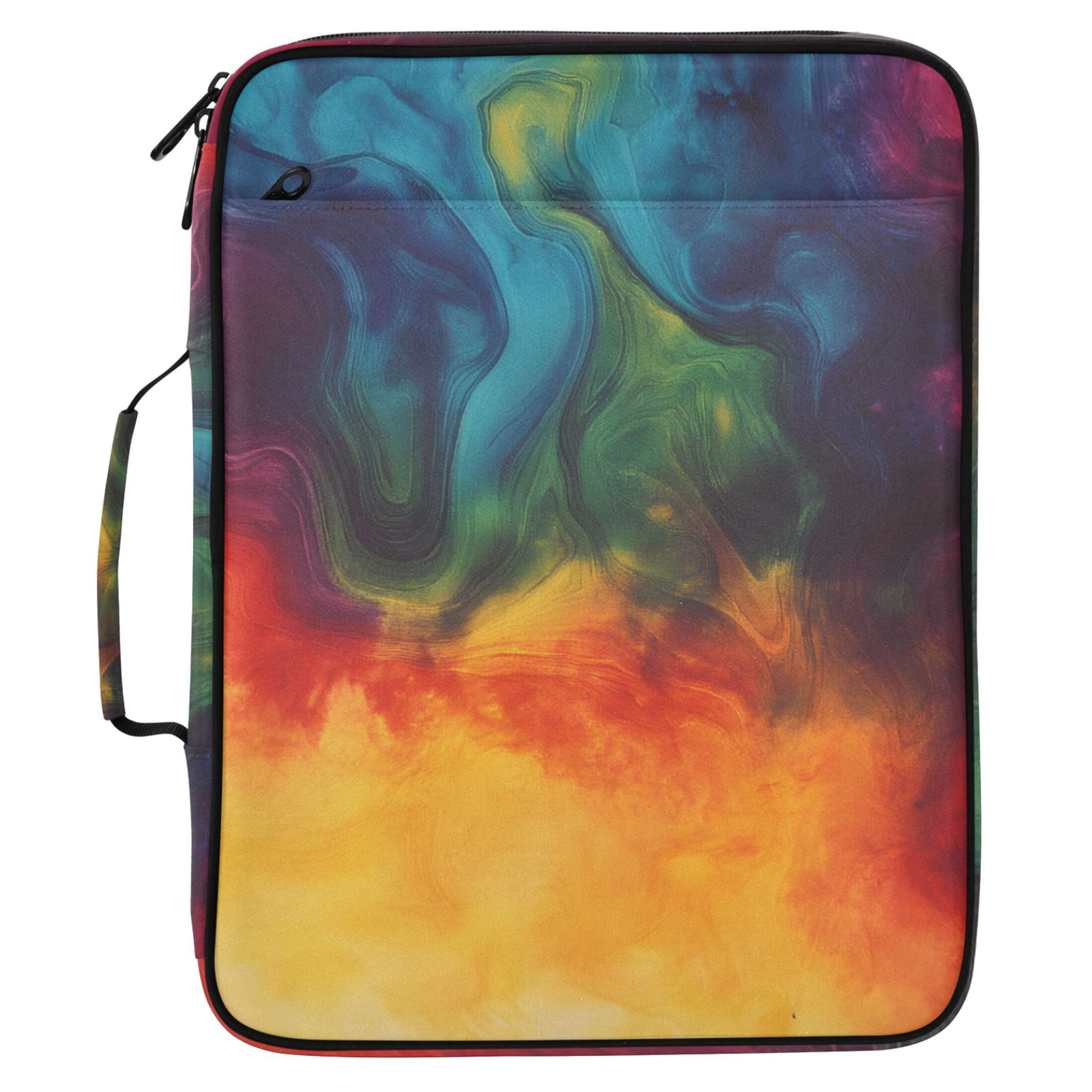 ALAZA Orange Blue Tie Dye Pattern Expanding Accordion File Folder 3 ...