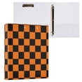 ALAZA Orange Checkered Grid Pattern Hardcover 3 Ring Binder 1.5" D ...