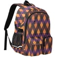 ALAZA Orange Checkered Print Student Backpack School Bookbag Large ...