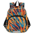 ALAZA Orange Tiger Stripes Mini Backpack School Bookbag Age 3-7 Medium ...