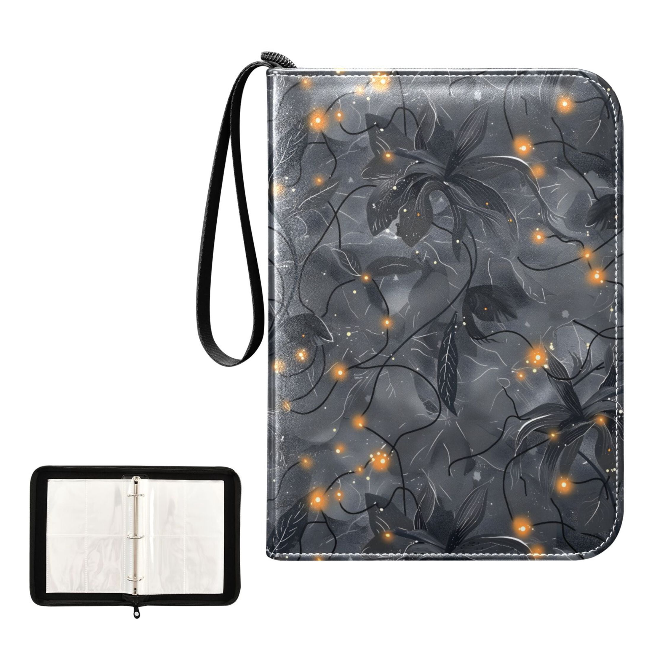 ALAZA Orchid Shiny Flowers Trading Card Binder 4 Pocket Cards ...