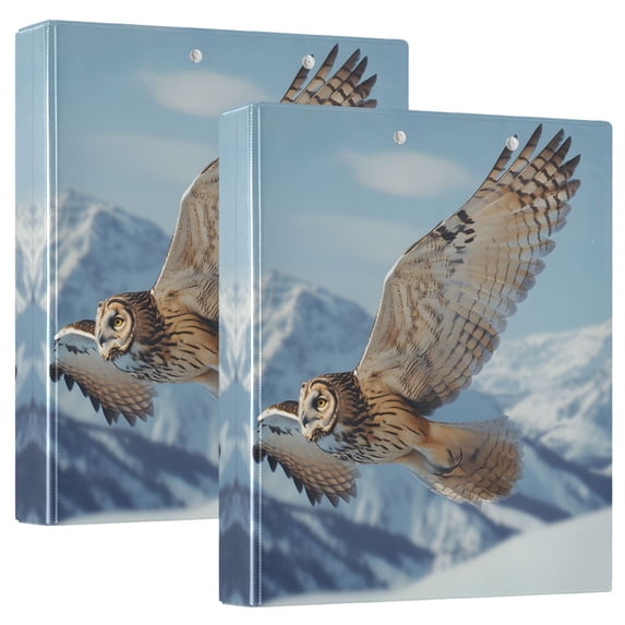 ALAZA Owl Flying Hardcover 3 Ring Binder 1.5" D-Rings with Interior ...