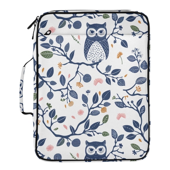 ALAZA Owl on Branch Pattern Expanding Accordion File Folder 3 Ring ...
