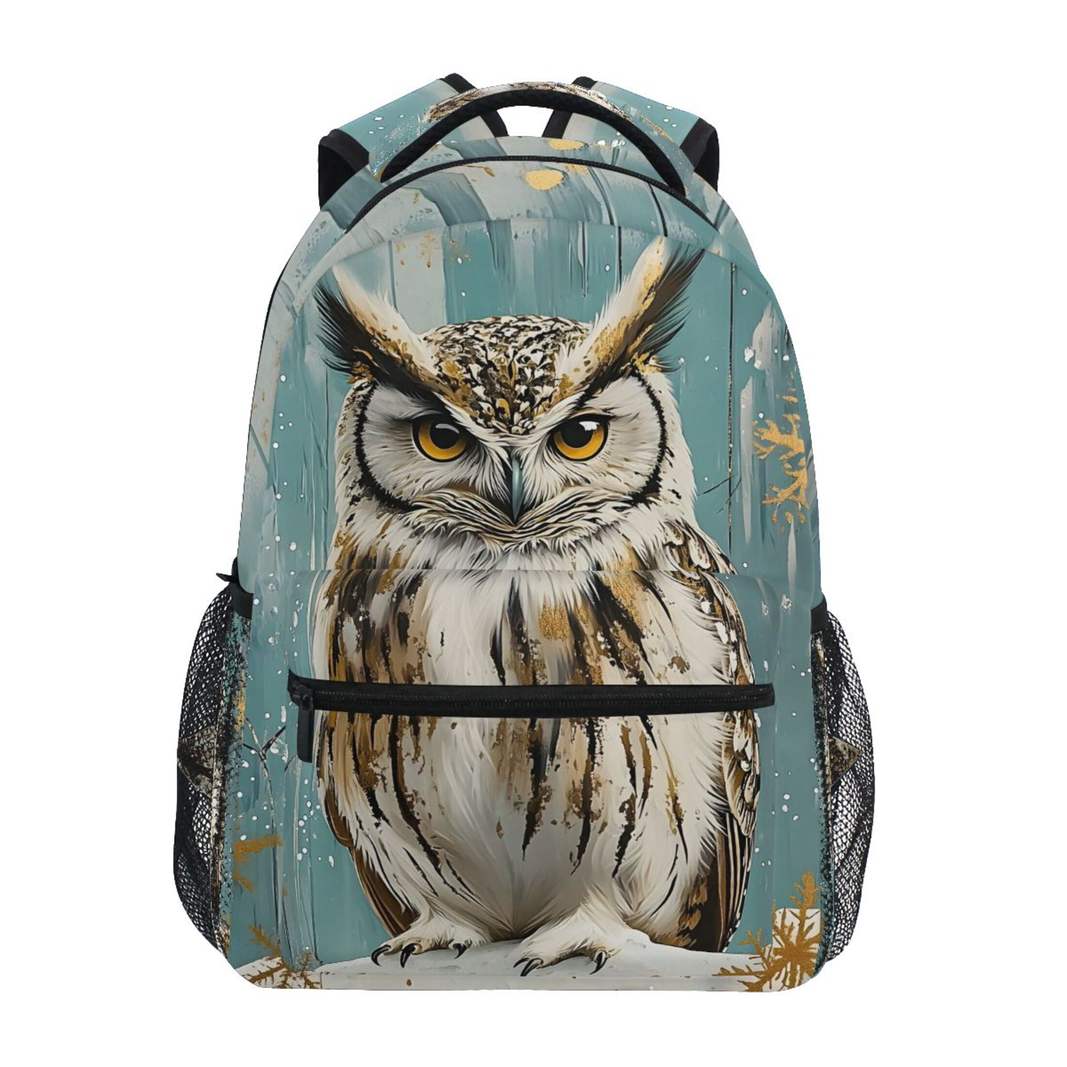 ALAZA Owl on Wood Pattern School Backpack Elementary Stylish Bookbag ...