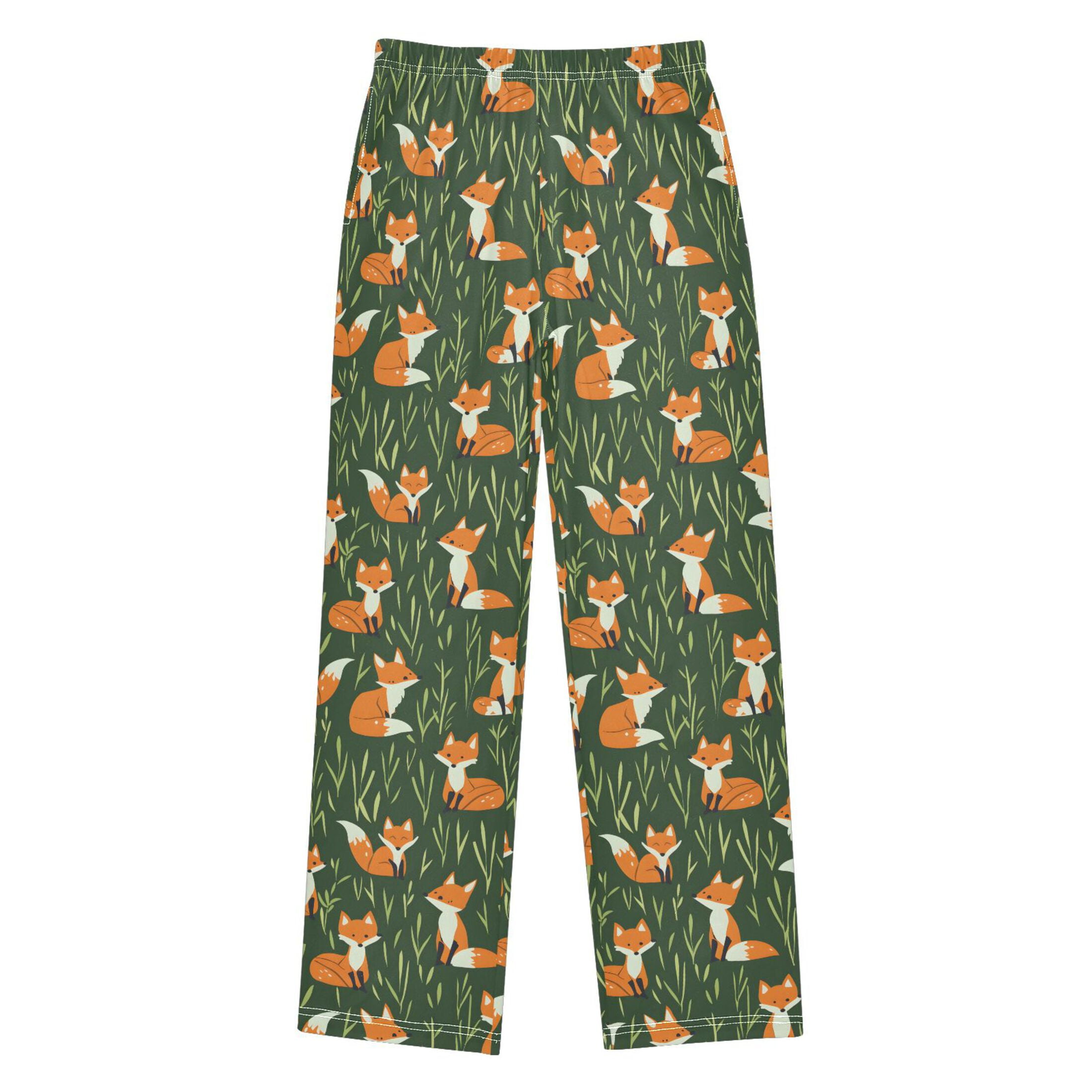 ALAZA Pajama Pants Cartoon Foxes Pj Bottoms Sleepwear Lounge with ...
