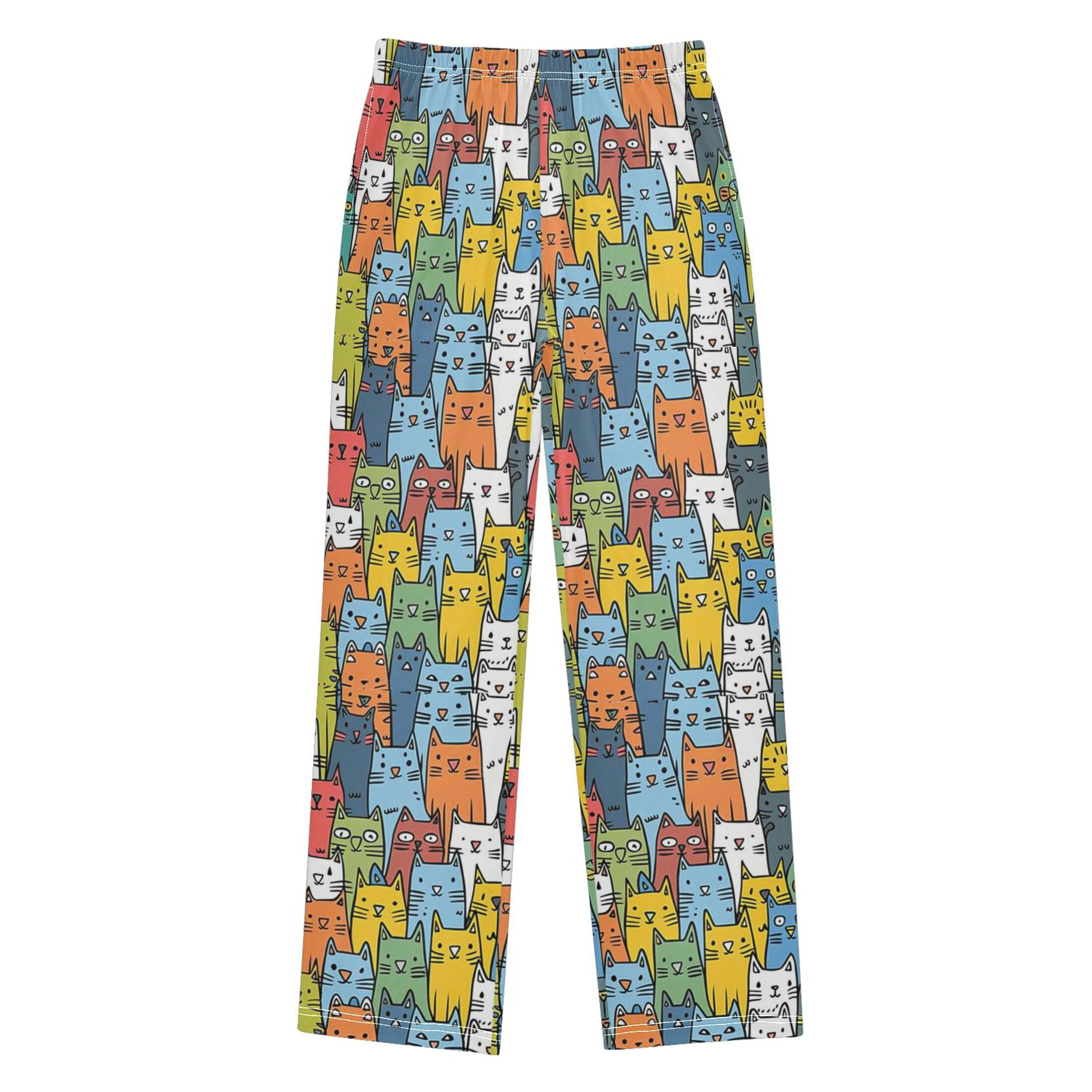 ALAZA Pajama Pants Cute Doodle Cats-a1 Pj Bottoms Sleepwear Lounge with ...