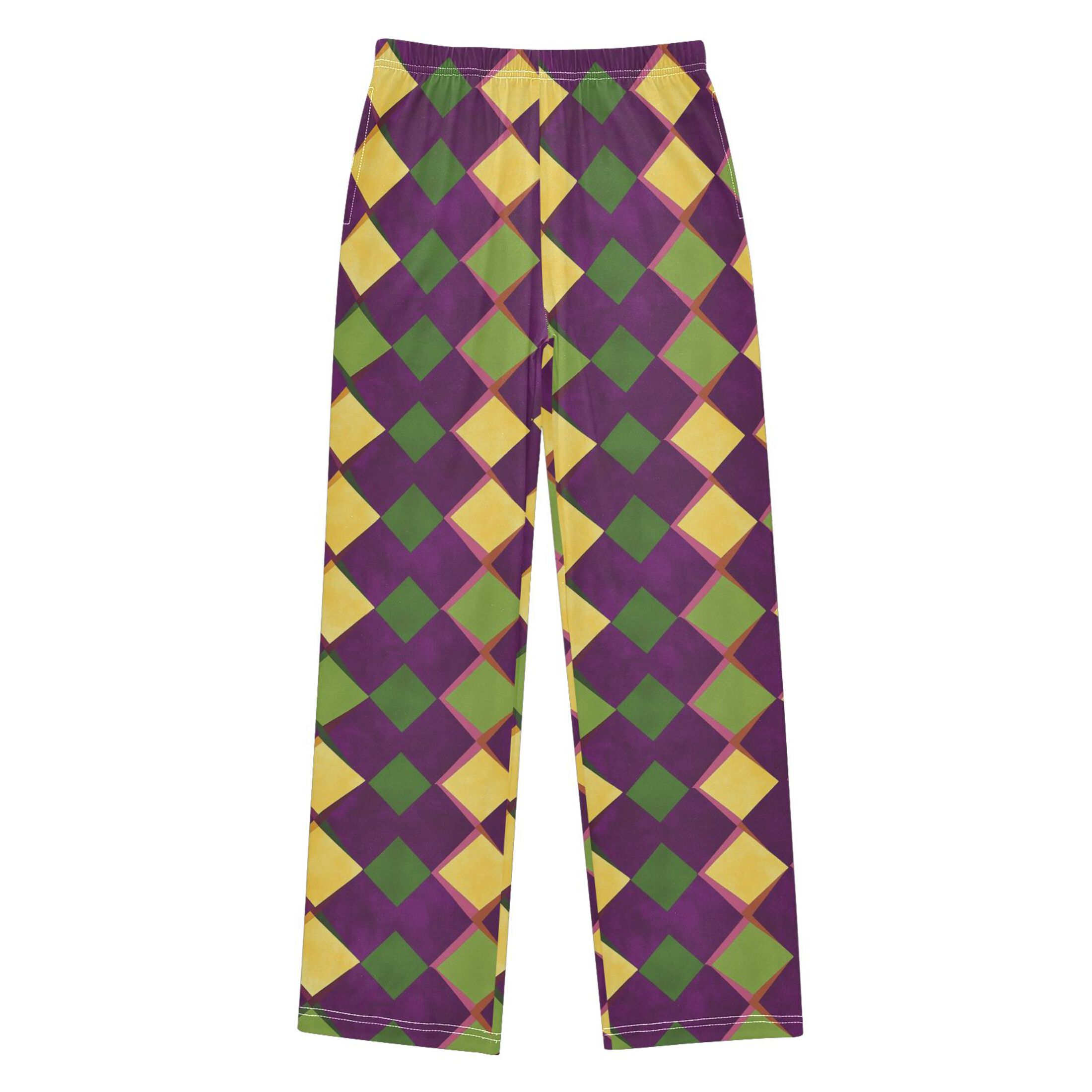 ALAZA Pajama Pants Mardi Gras Checkered Pj Bottoms Sleepwear Lounge ...