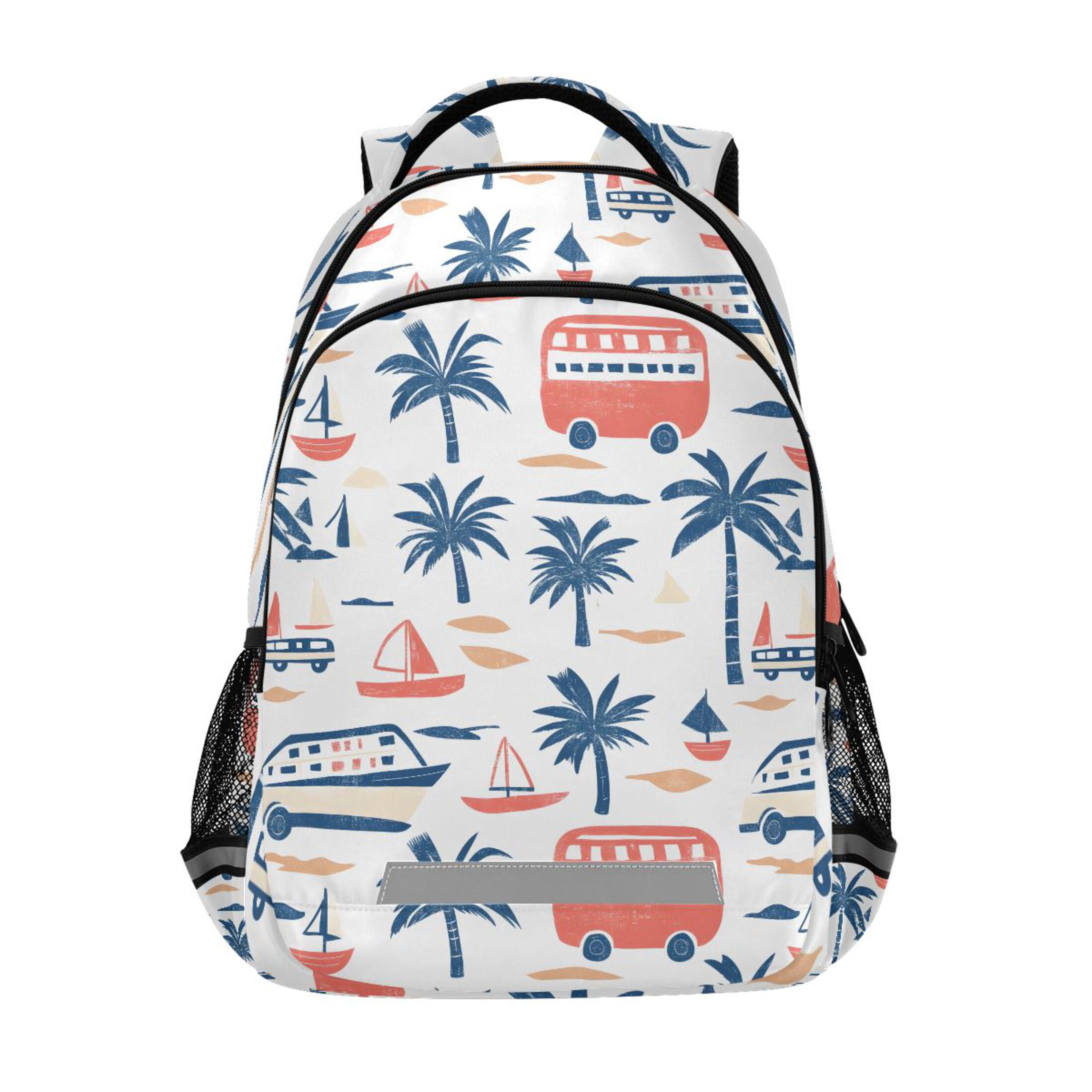 ALAZA Palm Tree Bus Backpack Elementary School Bag Bookbag Travel ...