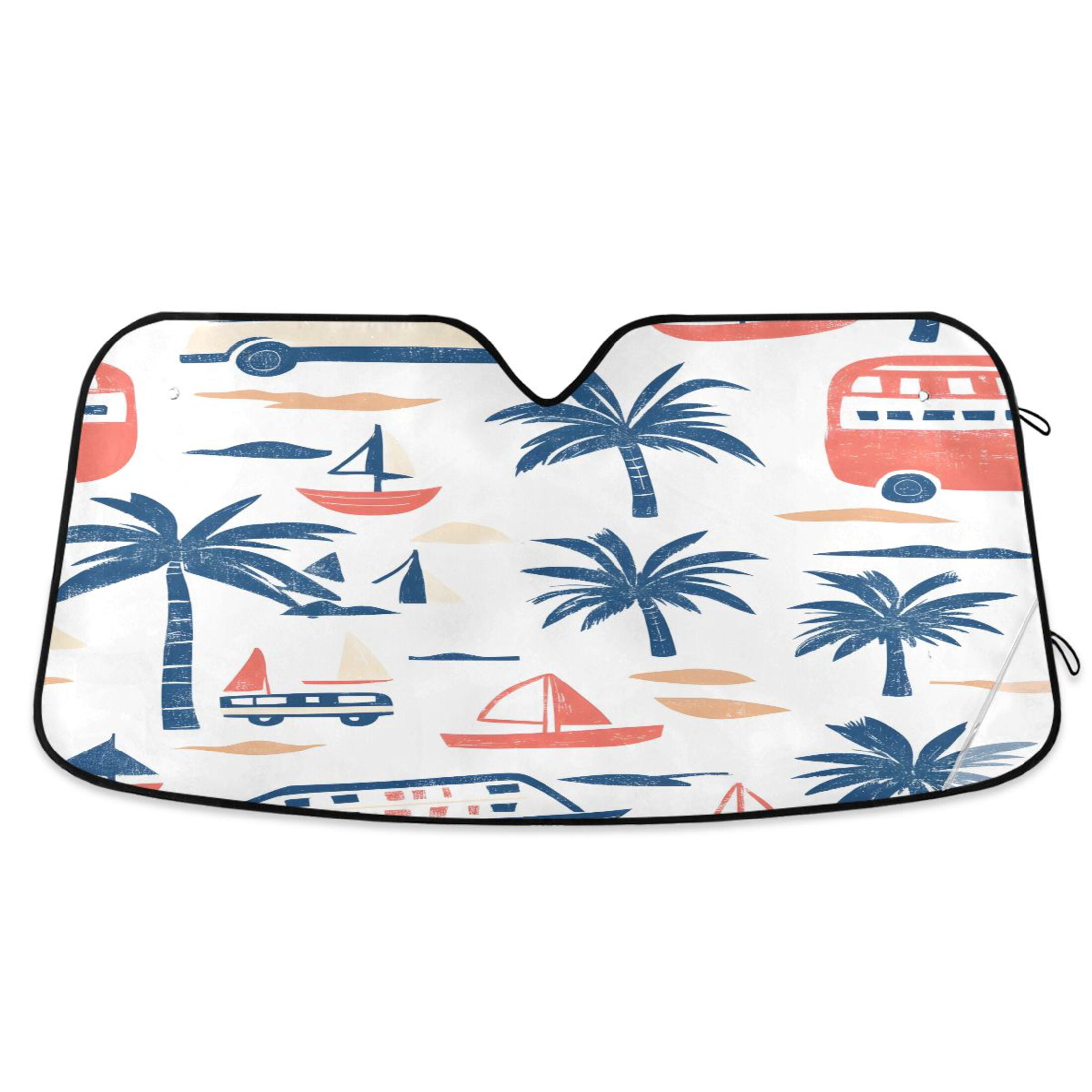 ALAZA Palm Tree Bus Windshield Sun Shade Car Foldable Sun Visor Block ...