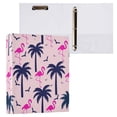 ALAZA Palm Tree Flamingo Hardcover 3 Ring Binder 1.5" D-Rings with ...