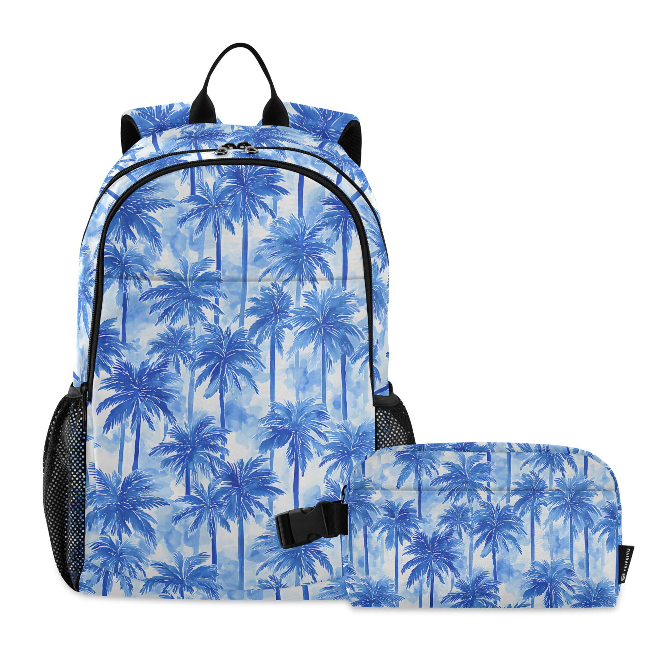 ALAZA Palm Tree Paint School Backpack Lunch Box Set Student Bookbag ...