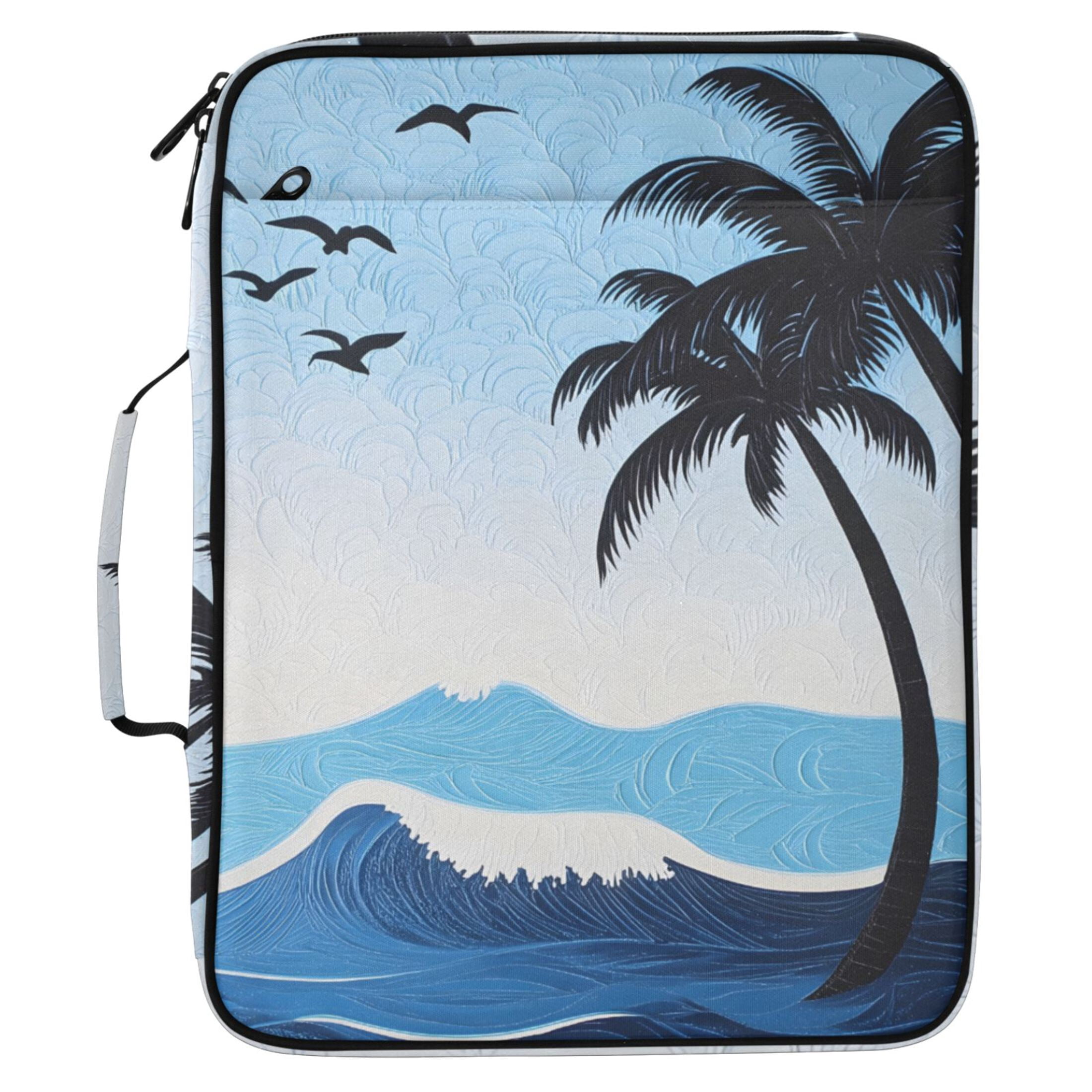 ALAZA Palm Tree Pattern Expanding Accordion File Folder 3 Ring Zipper ...