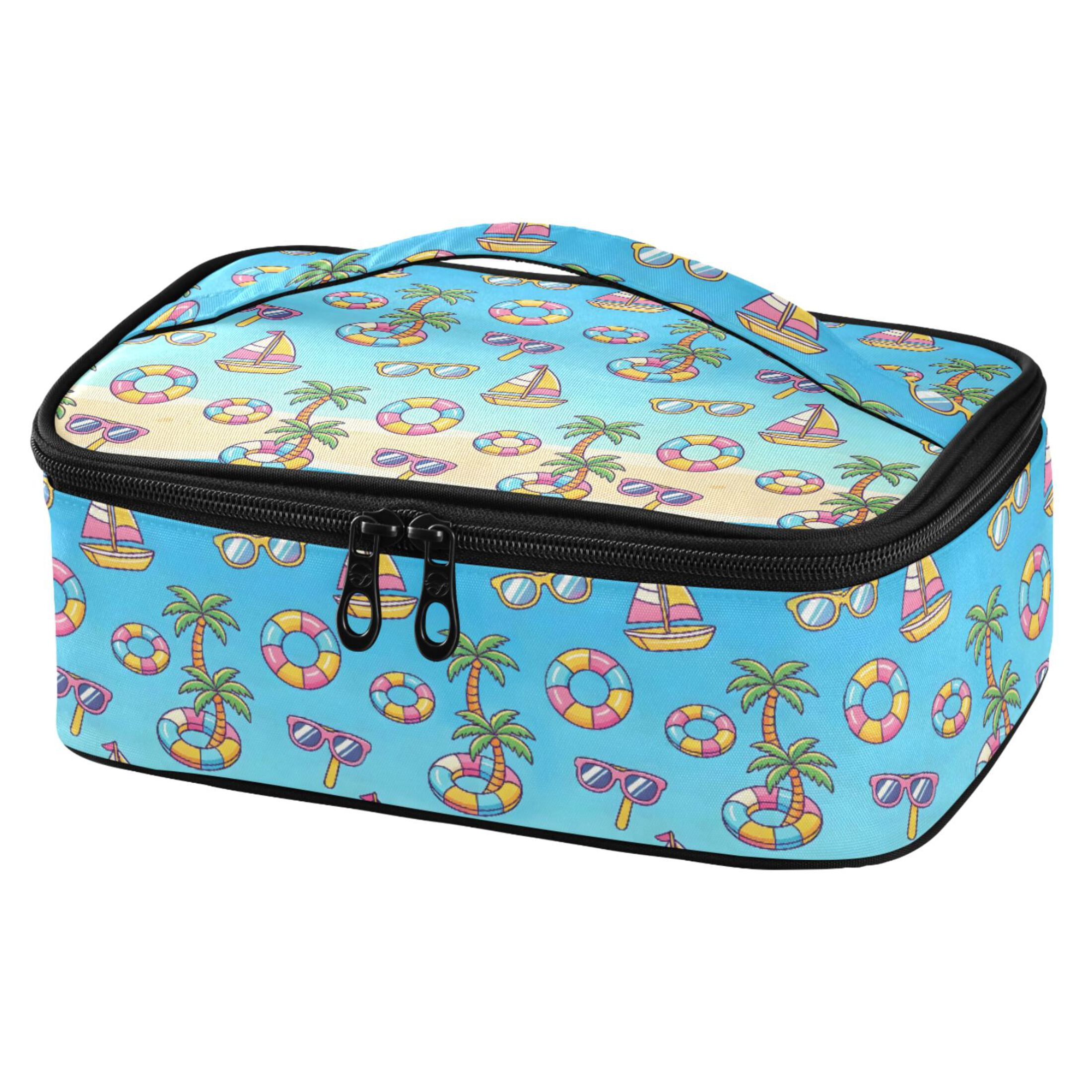 ALAZA Palm Tree Sailboat Lunch Box Insulated Reusable Cooler Tote Bag ...