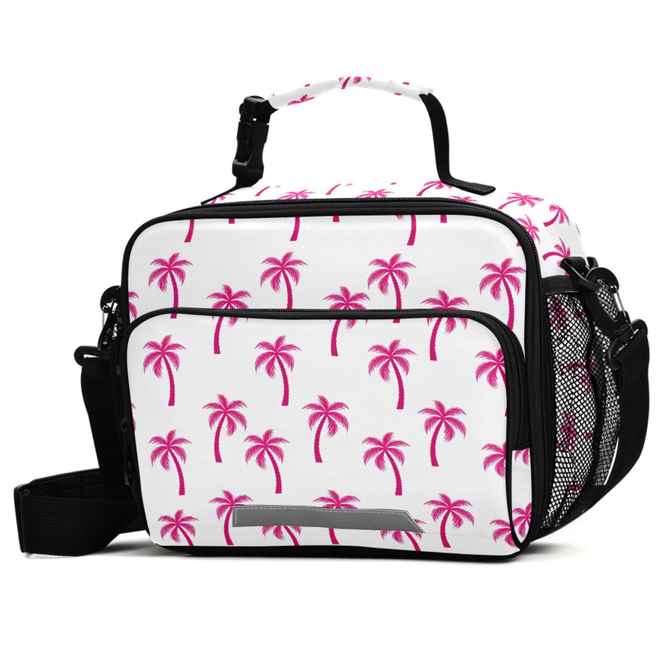 ALAZA Palm Trees Pink Lunch Box Insulated Cooler Bag Reusable Tote Bags ...