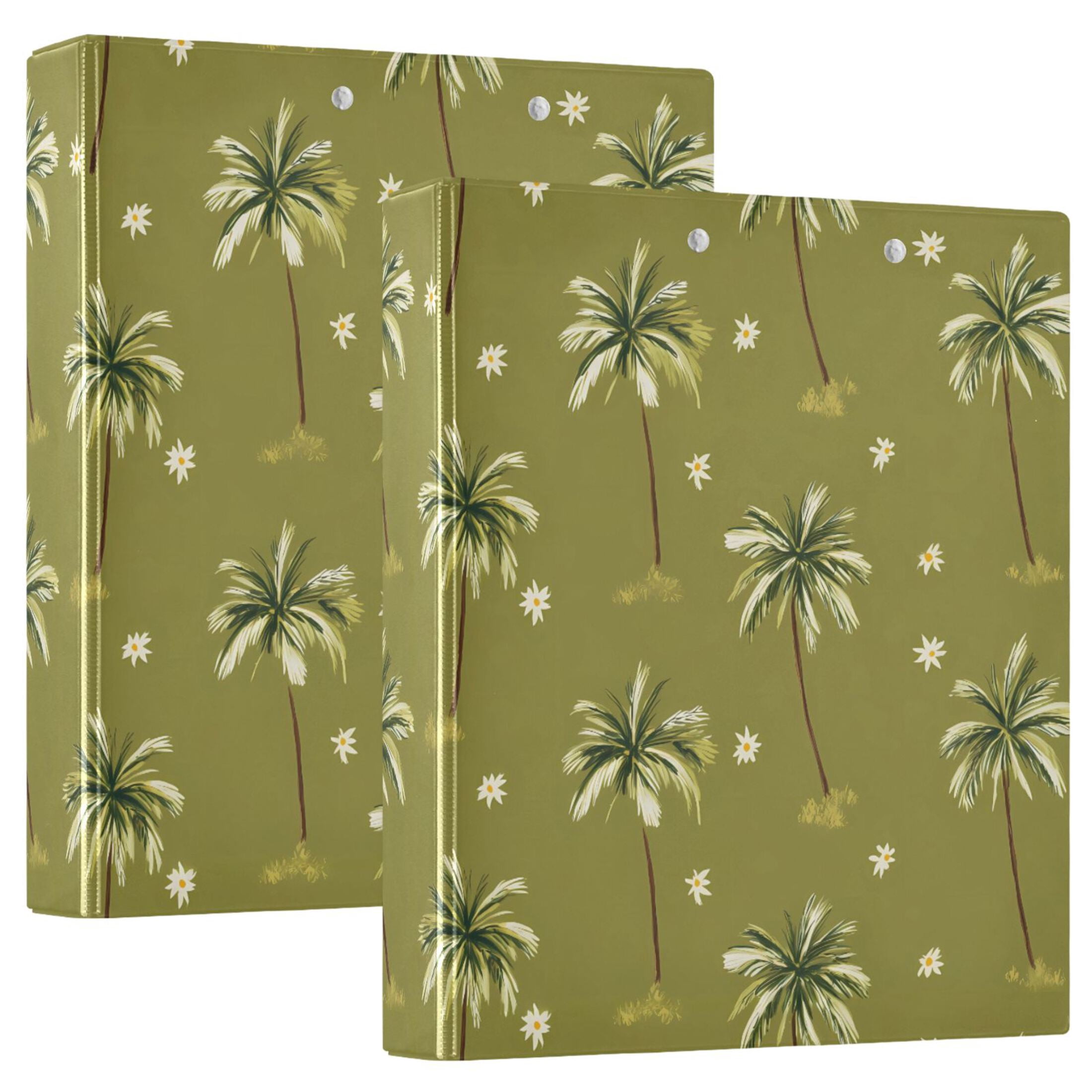 ALAZA Palm Trees-t1 Hardcover 3 Ring Binder 1.5" D-Rings with Interior ...