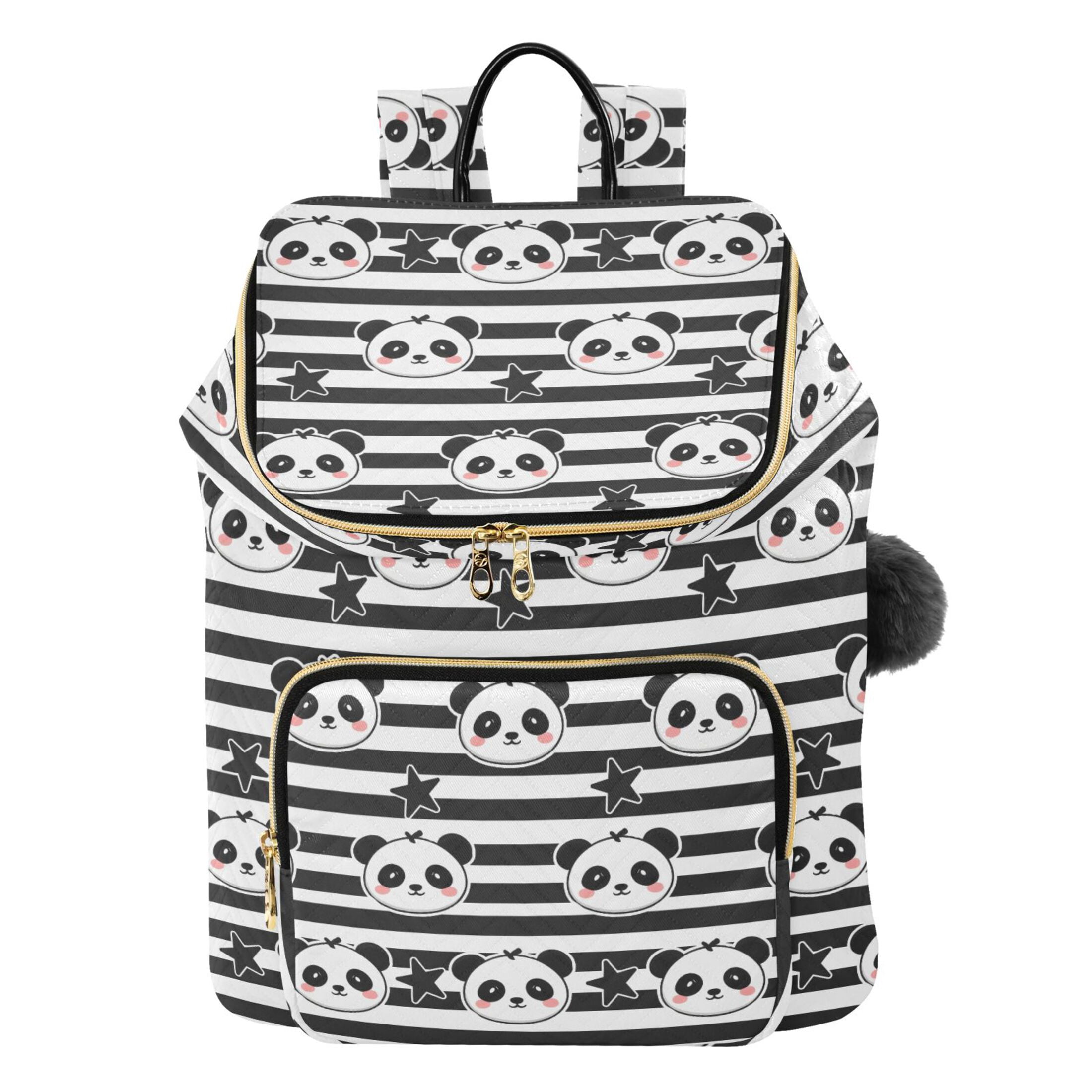 ALAZA Panda on Stripes Travel Backpack Laptop Bag Large Capacity ...