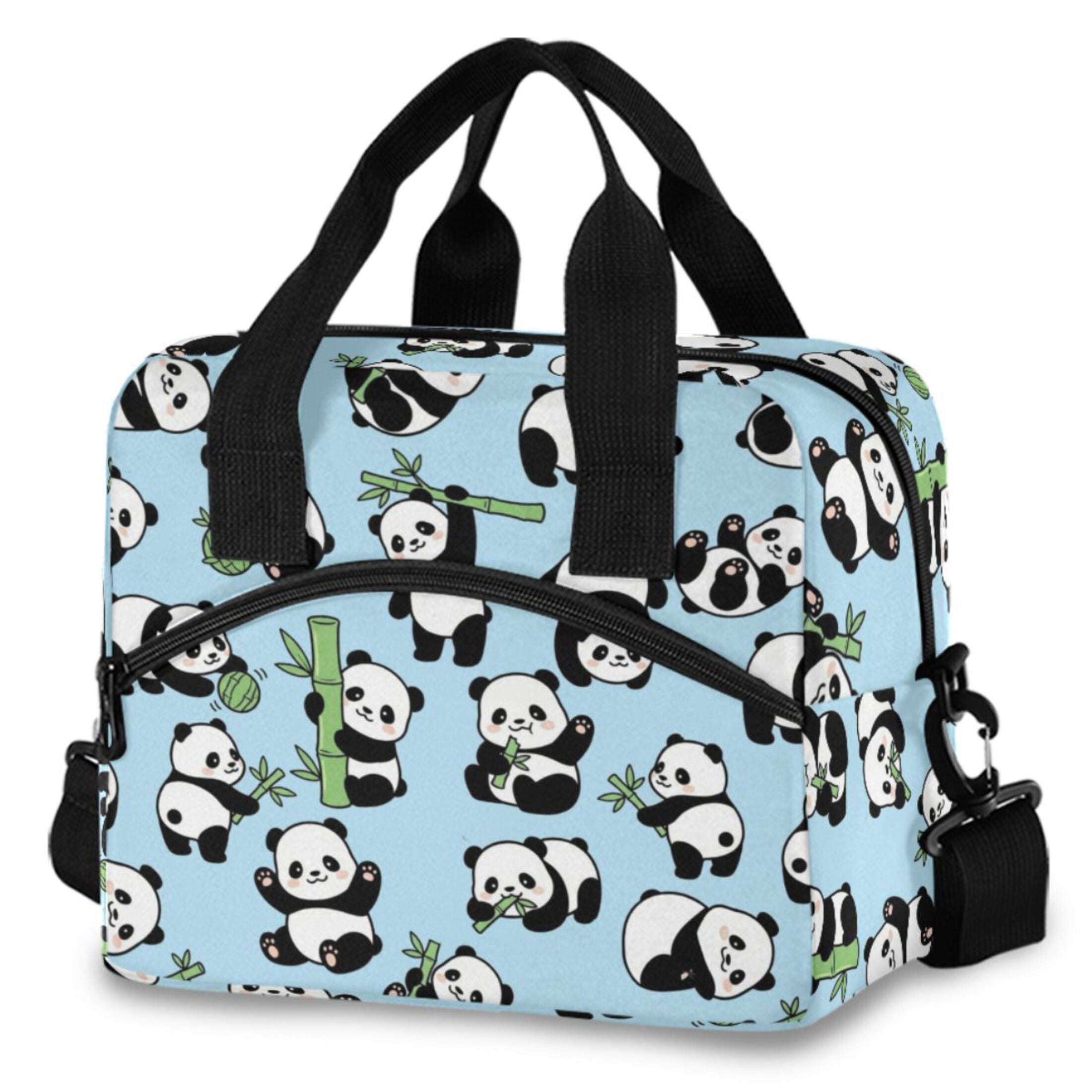 ALAZA Pandas Cute Insulated Lunch Box Large Reusable Cooler Bag with ...