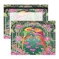 ALAZA Parrots Birds Pattern Pencil Pouch 3 Ring Binder with Clear ...