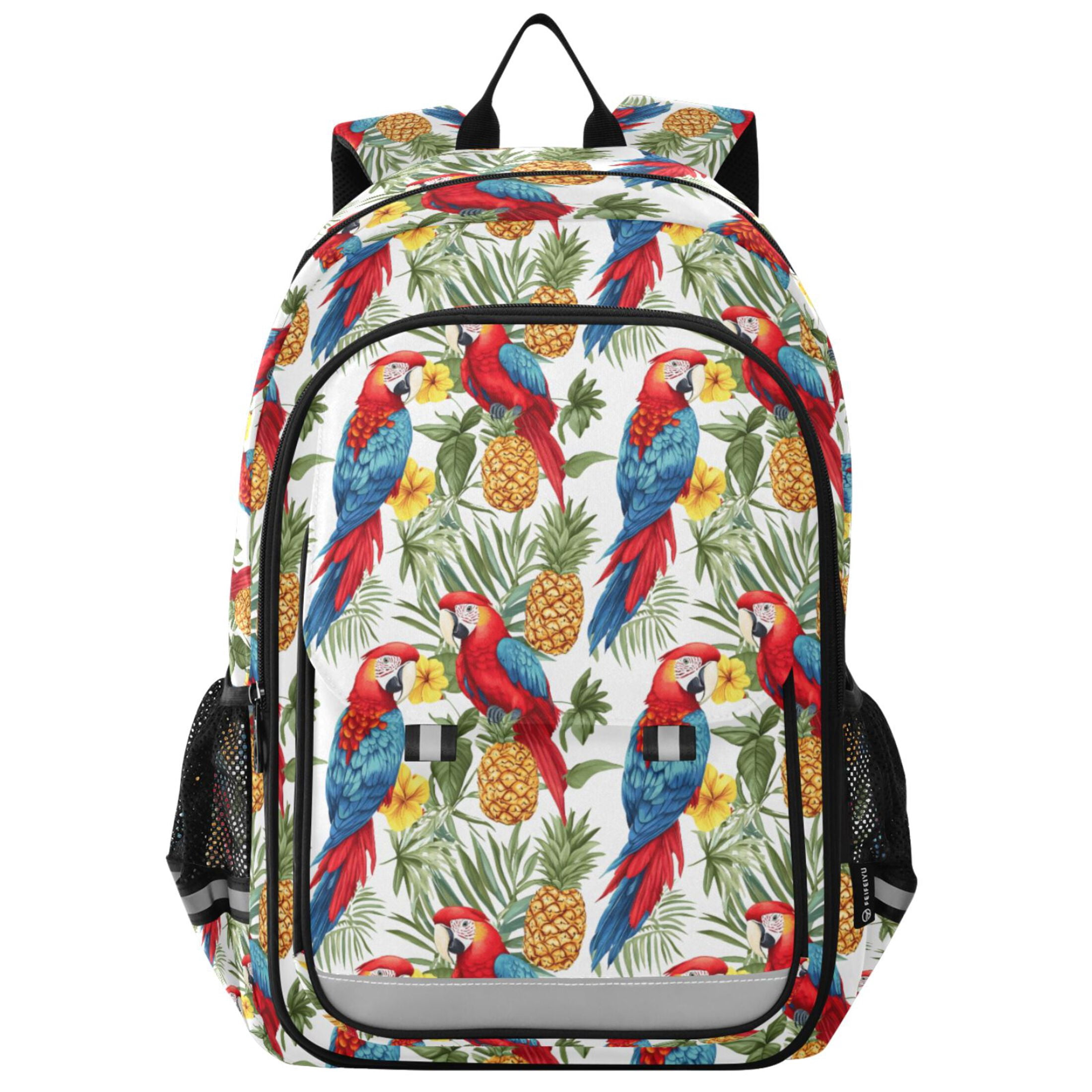 ALAZA Parrots Pineapples School Laptop Backpack Travel Bag Casual ...