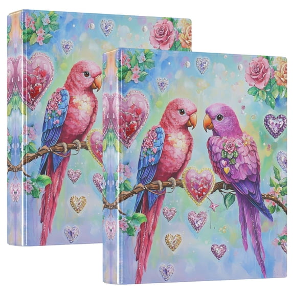ALAZA Parrots on Branch Hardcover 3 Ring Binder 1.5" D-Rings with ...
