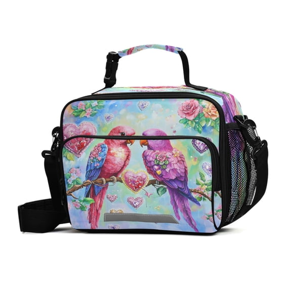 ALAZA Parrots on Branch Lunch Box Insulated Cooler Bag Reusable Tote ...
