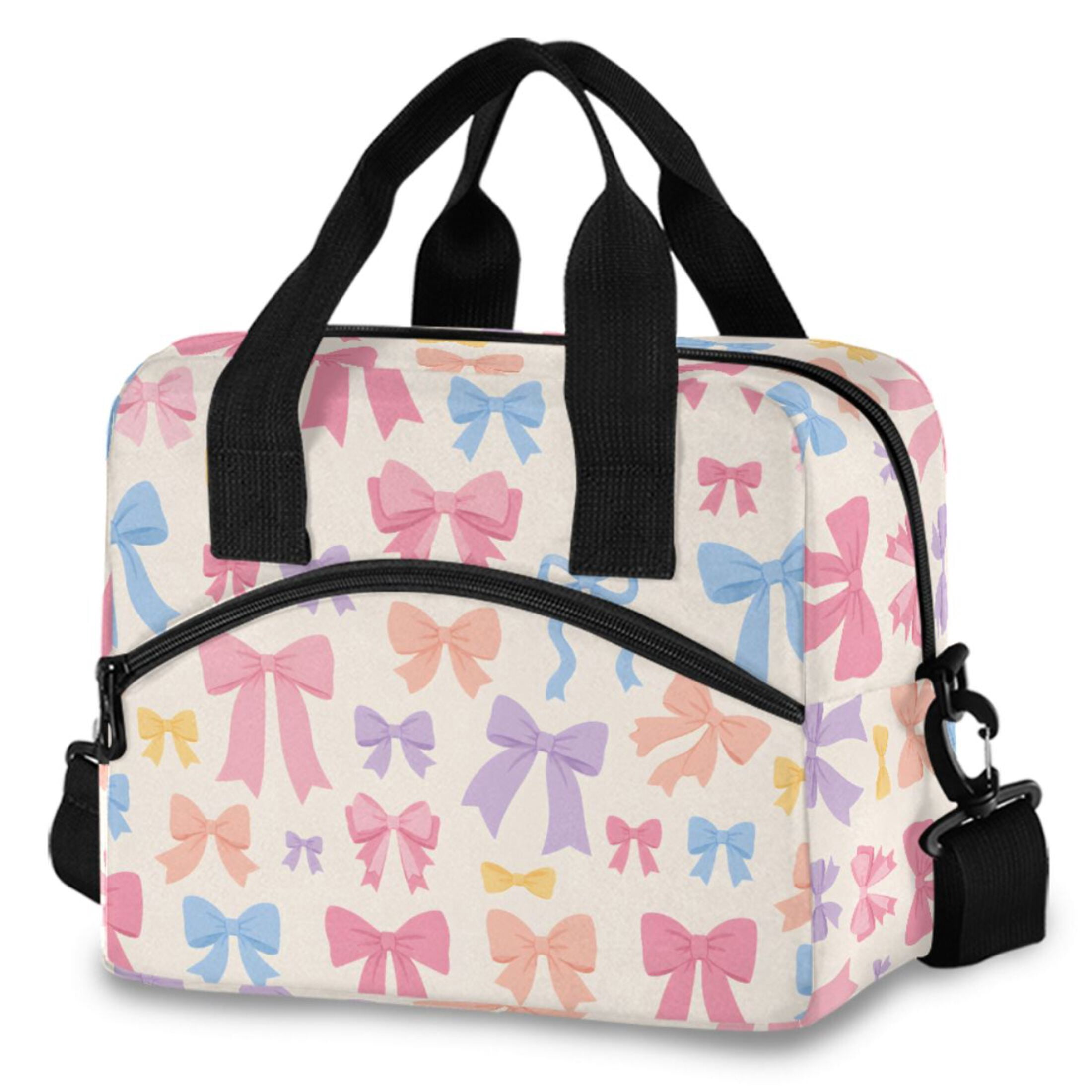 ALAZA Pastel Bows Insulated Lunch Box Large Reusable Cooler Bag with ...