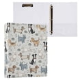 ALAZA Pastel Dog Cartoon Hardcover 3 Ring Binder 1.5" D-Rings with ...