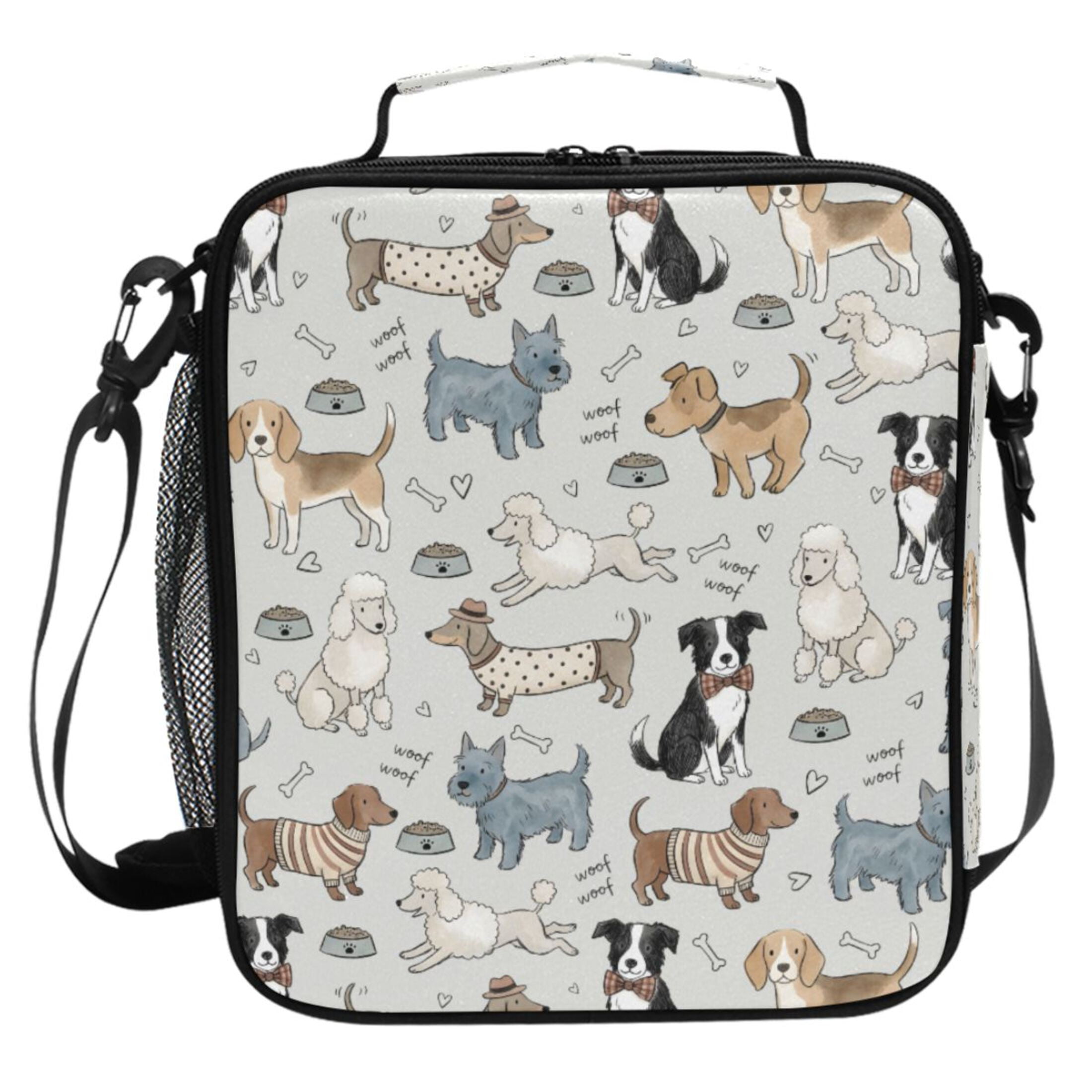 ALAZA Pastel Dog Cartoon Lunch Box Insulated Cooler Lunch Bag with ...