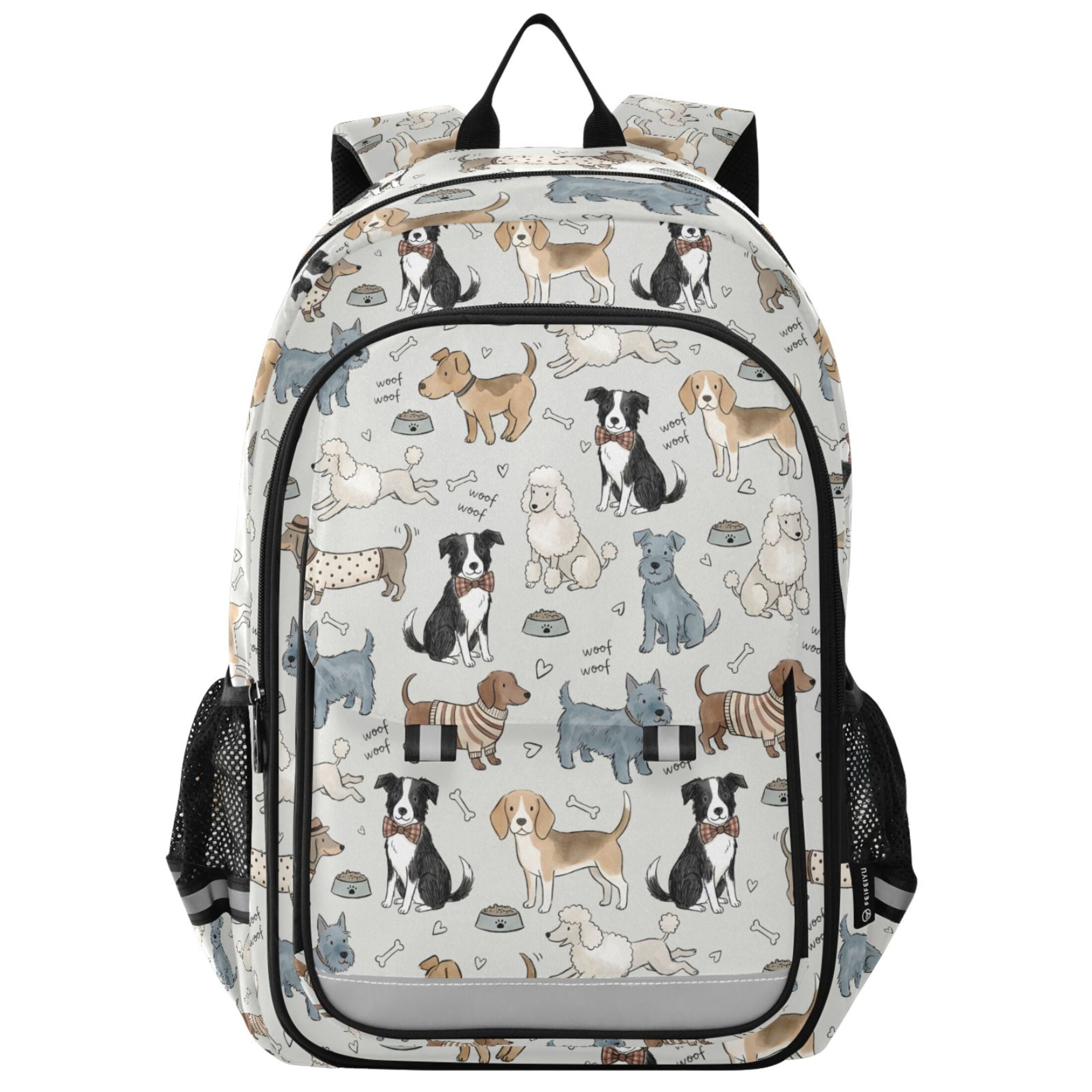 ALAZA Pastel Dog Cartoon School Laptop Backpack Travel Bag Casual ...