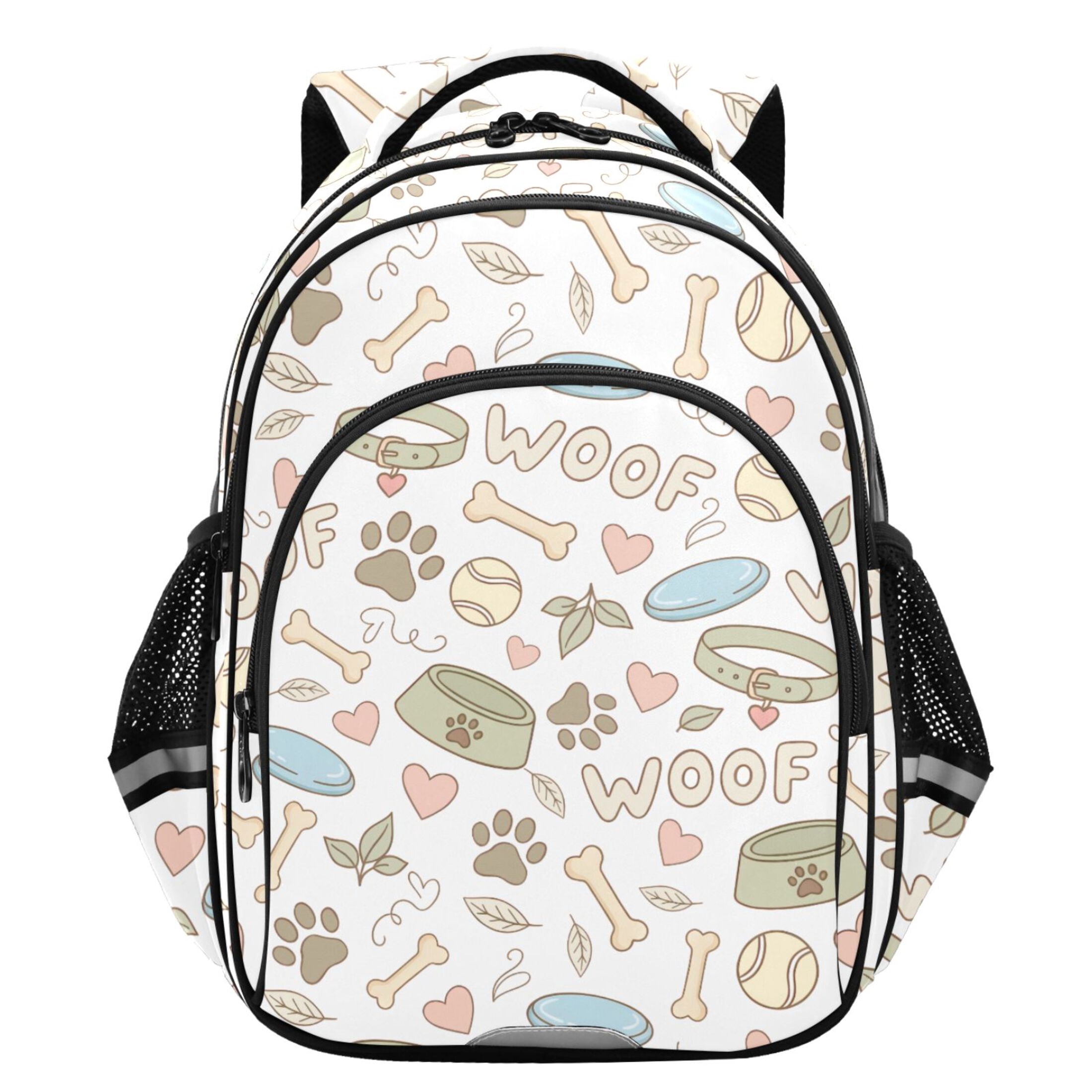 ALAZA Pastel Dog Footprint School Backpack Elementary Bag Student ...