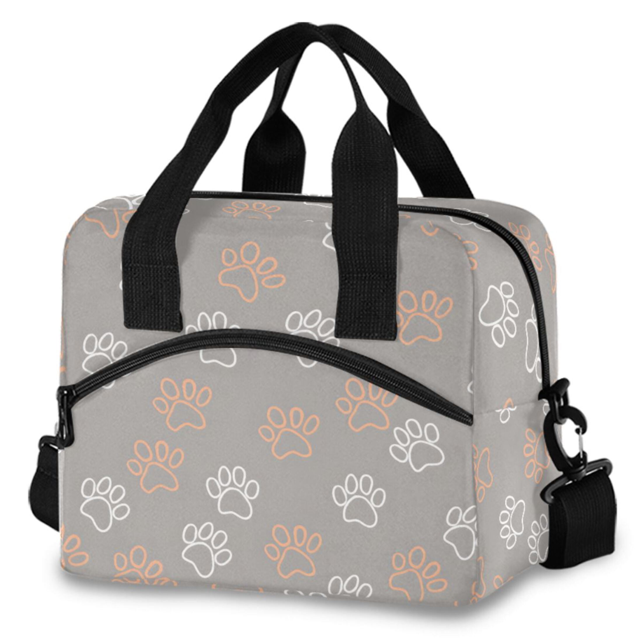 ALAZA Paws Retro Insulated Lunch Box Large Reusable Cooler Bag with ...