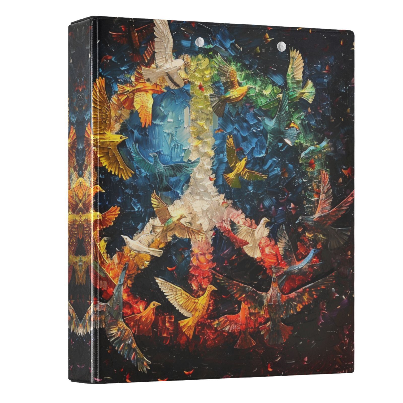 ALAZA Peace and Love Sign Doves 3 Ring Binder 1.5 Inch Three Ring ...