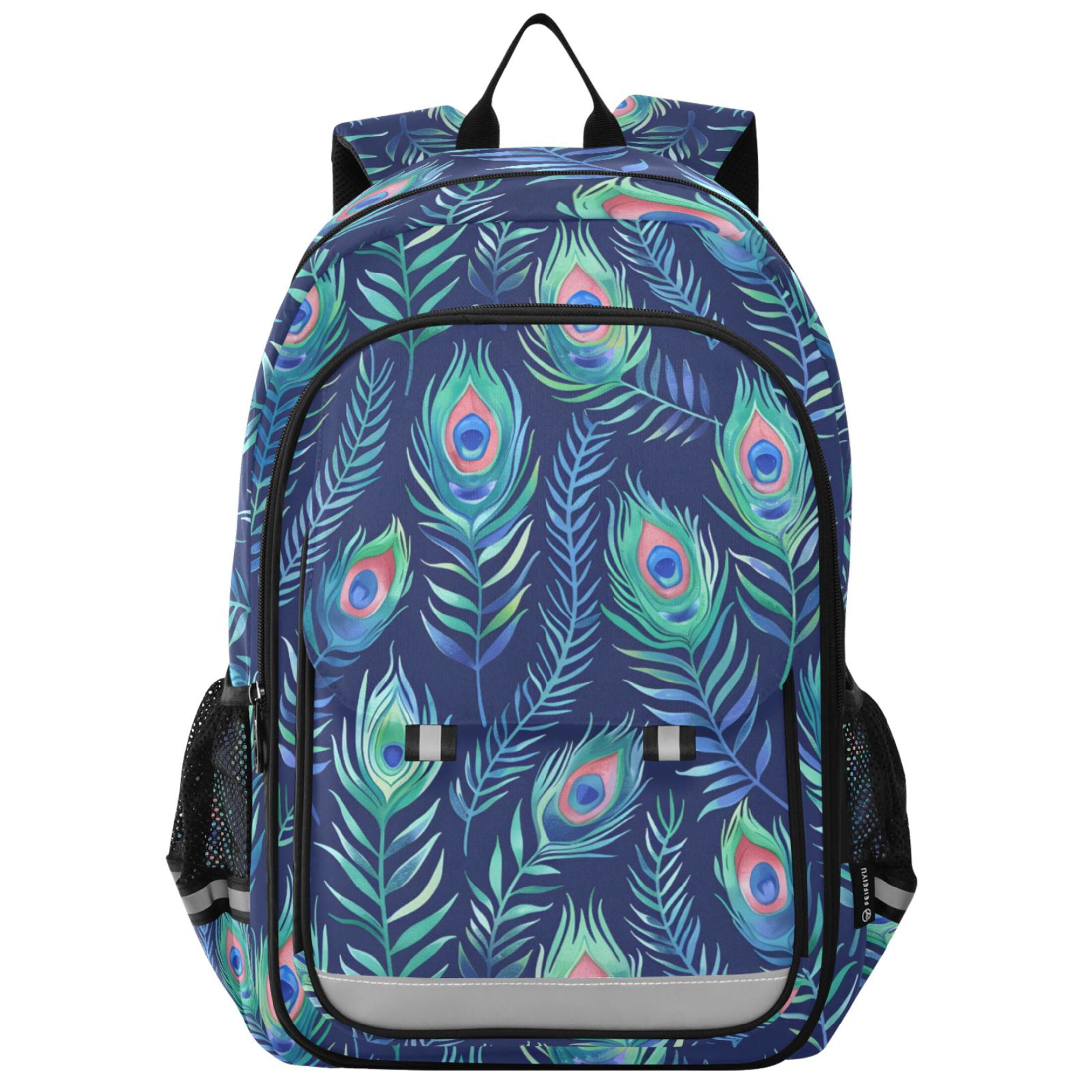 ALAZA Peacock Feathers Artistic Laptop Backpack Purse Travel Bag Casual ...
