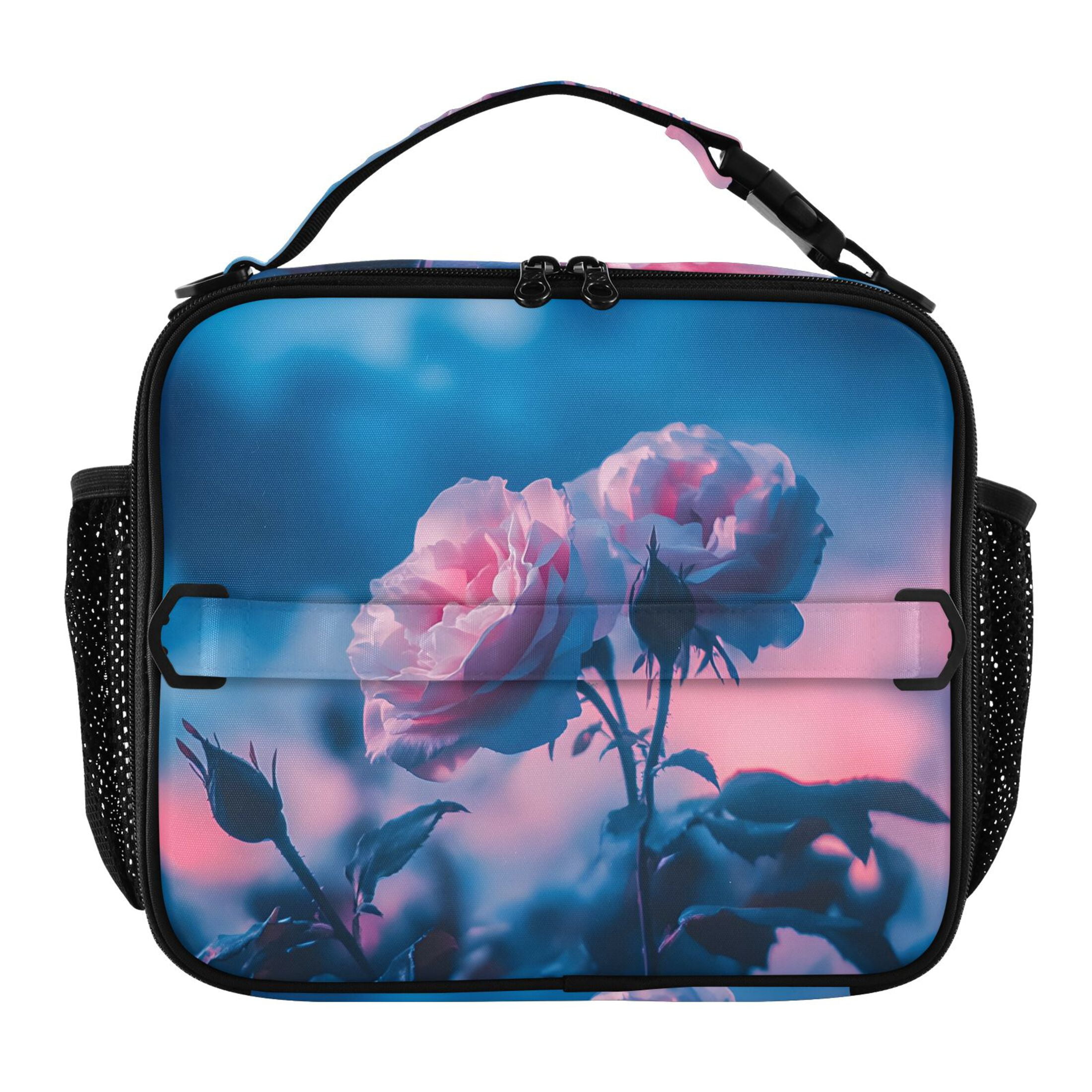 ALAZA Peony Flower Blooming Lunch Box Insulated Lunch Bag Cooler Tote ...