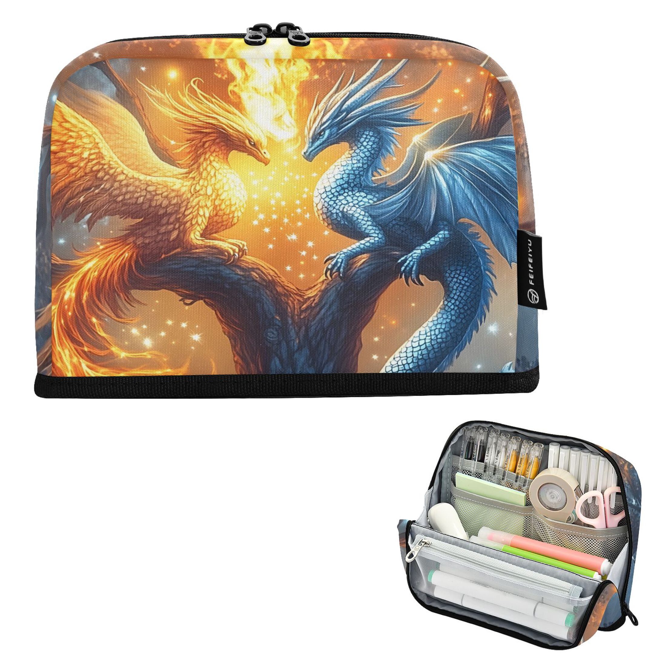 ALAZA Phoenix Ice and Fire Pencil Case Pen Pouch Bag Large Capacity ...