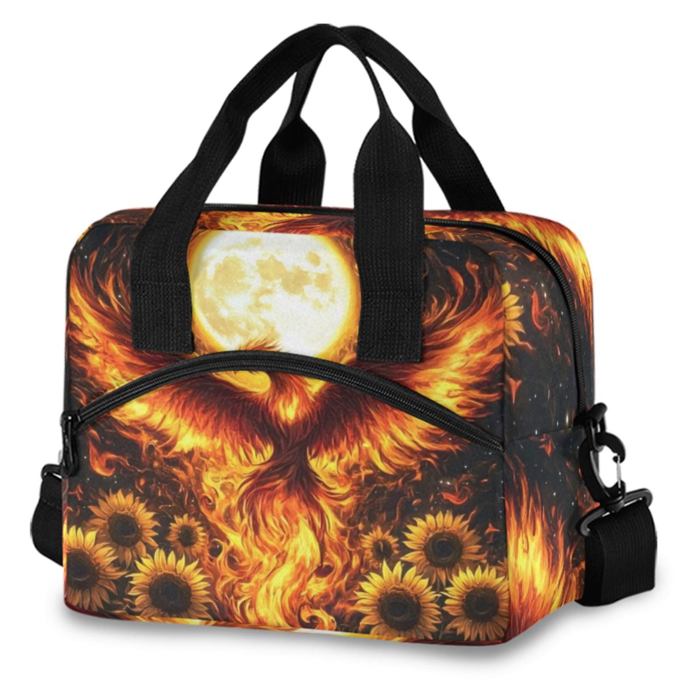ALAZA Phoenix Sunflower Insulated Lunch Box Large Reusable Cooler Bag ...