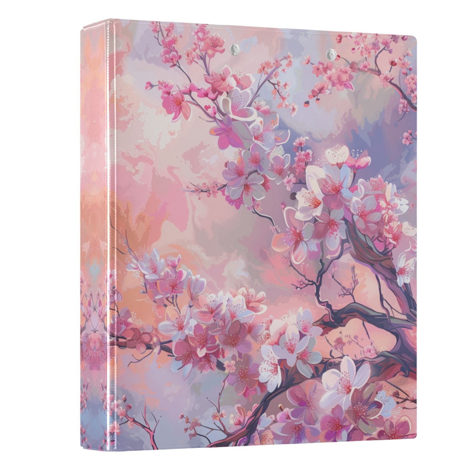 ALAZA Pink Cherry Blossoms Painting 3 Ring Binder 1.5 Inch Three Ring ...
