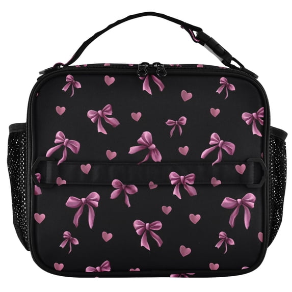 ALAZA Pink Purple Bows Insulated Lunch Box Lunch Bag Cooler Tote with ...