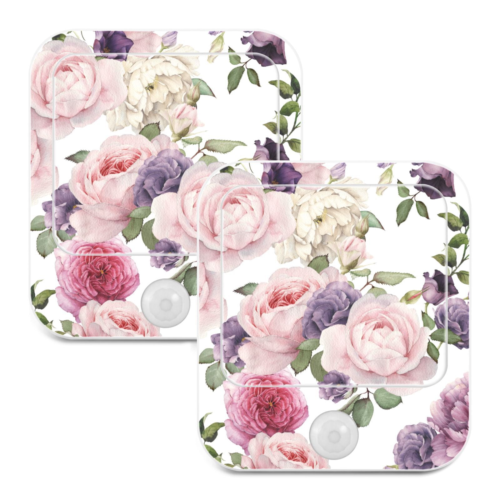 ALAZA Pink & Red Rose Flowers Purple Roses Cute Night Lights Plug into ...